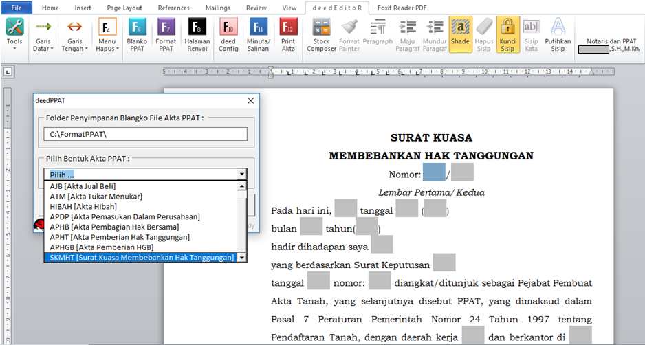 Aplikasi Notaris dan PPAT: deedEditoR v.7.0 Aplikasi untuk Notaris yang sangat membantu
