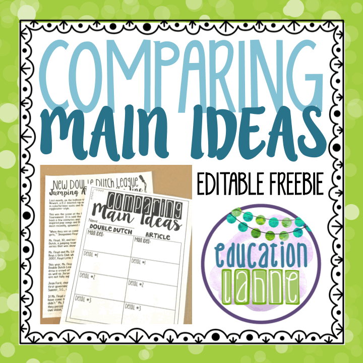Comparing Main Ideas: Deeper Thinking - Education Lahne