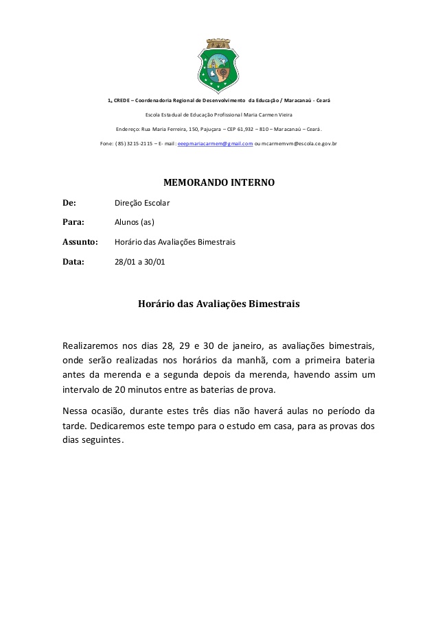 Modelo De Memorando Inter No