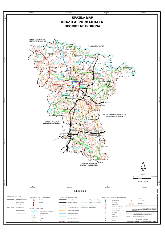 Mouza & Land Use Maps of Purbadhala Upazila, Netrokona, Bangladesh ...
