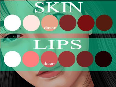 Palet Warna Kulit,Bibir dan Rambut Untuk Vector dan Vexel - evposibble!