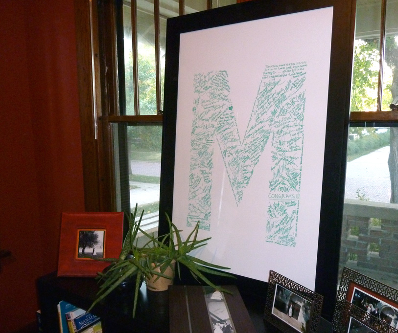 Inkblot Paper Designs: DIY Wedding Letter/Monogram Sign In Board