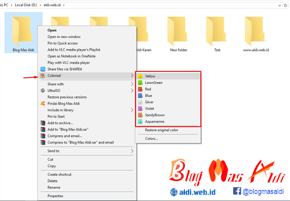 Cara Membuat Folder PC/Laptop Menjadi Warna Warni - Blog Mas Aldi