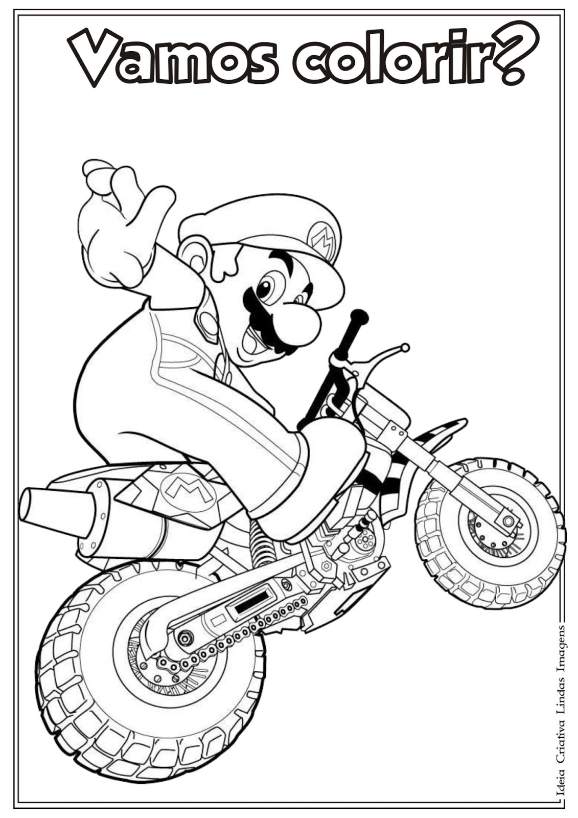 Desenho do Super Mario para colorir