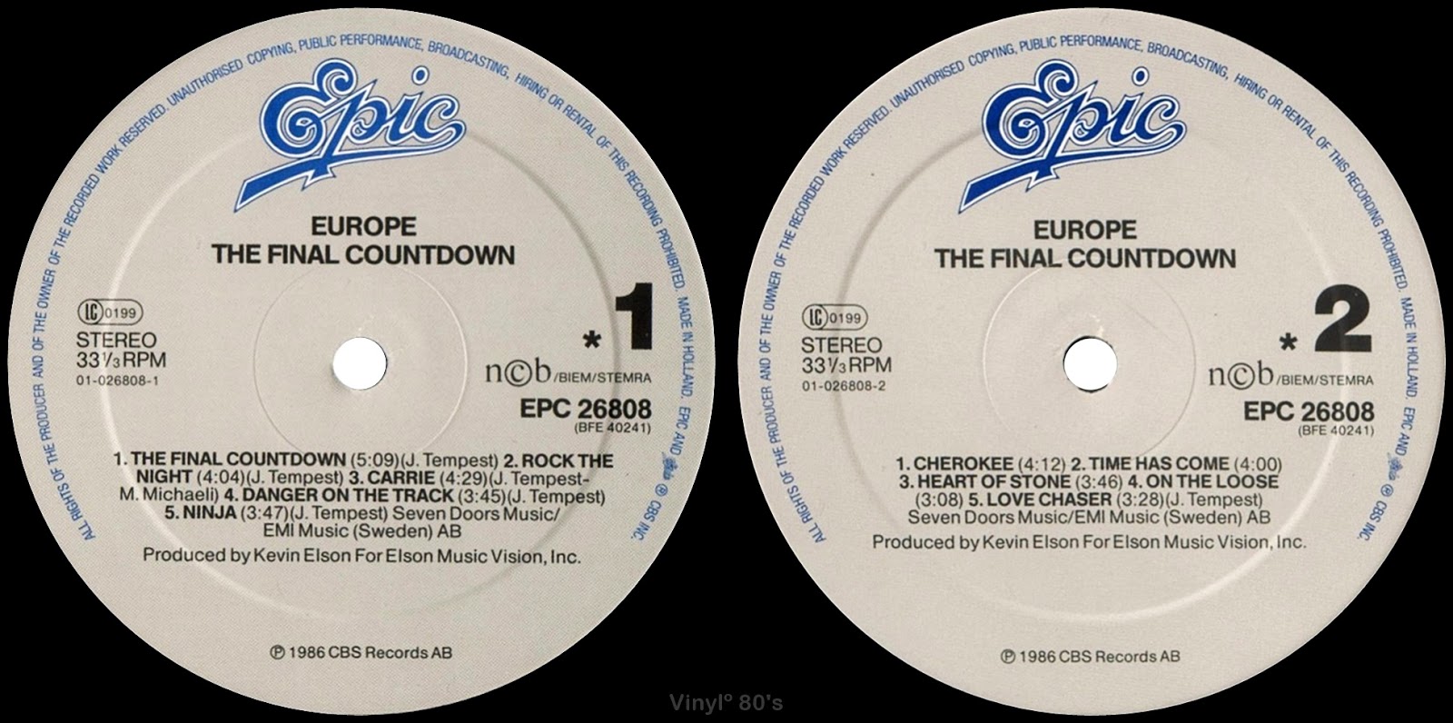 1986 The Final Countdown - Europe - Rockronología
