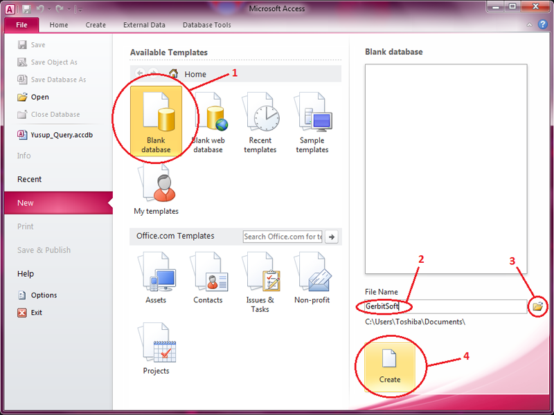 Cara Membuat Database dengan Microsoft Access 2010 ~ Gerbitorial ...