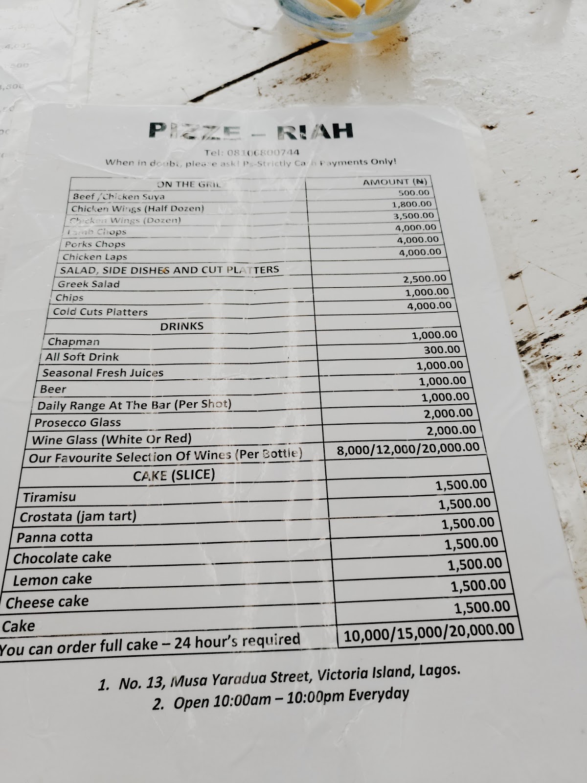 Yum: Pizze-Riah, Lagos - Bronzed Out