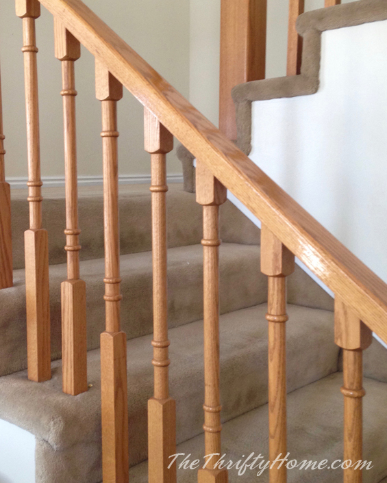 *The Thrifty Home: Refinished Banister Weekend Project