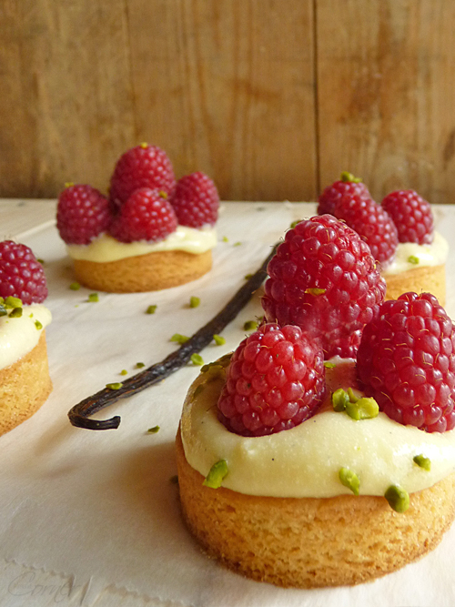 Almond Corner: Sablé Breton with Vanilla Cream and Raspberries