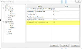 Revit MEP 2012 Pipe Rise/ Drop Annotation Size