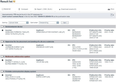 Patent News: Visual guide for finding prior patent art with EPO's Espacenet