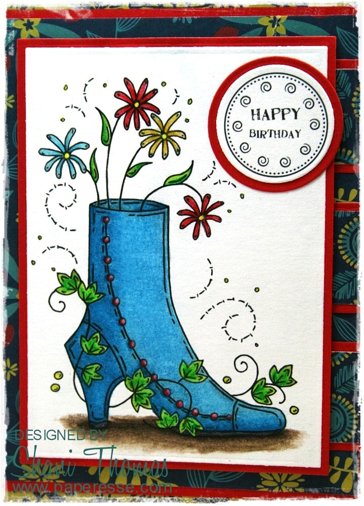 Victorian boot birthday card | Paperesse