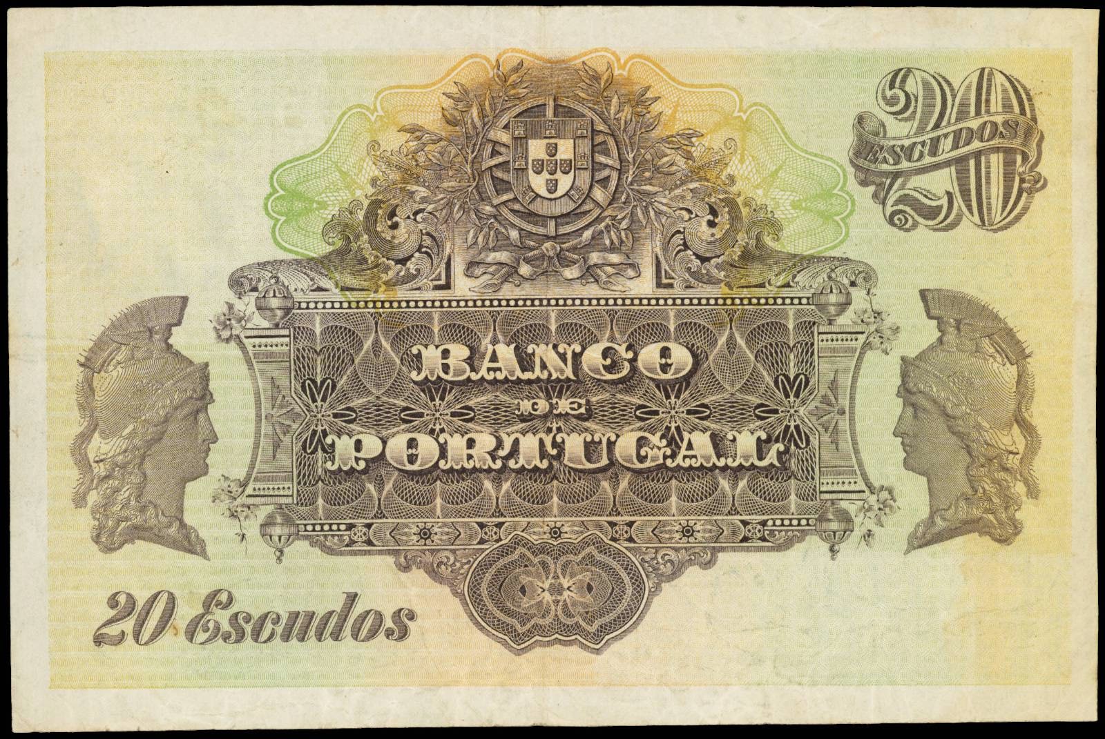 Portugal 20 Escudos banknote 1920|World Banknotes & Coins Pictures ...