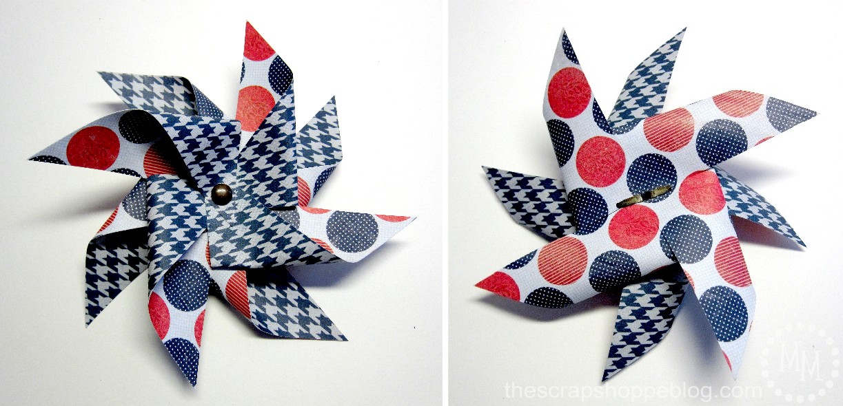Patriotic Pinwheels {& Double Pinwheel Tutorial} - The Scrap Shoppe