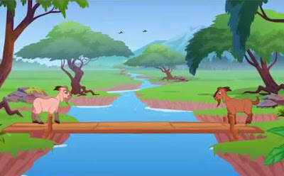 Two Goats and A Narrow Bridge ~ Moral Stories for Kids