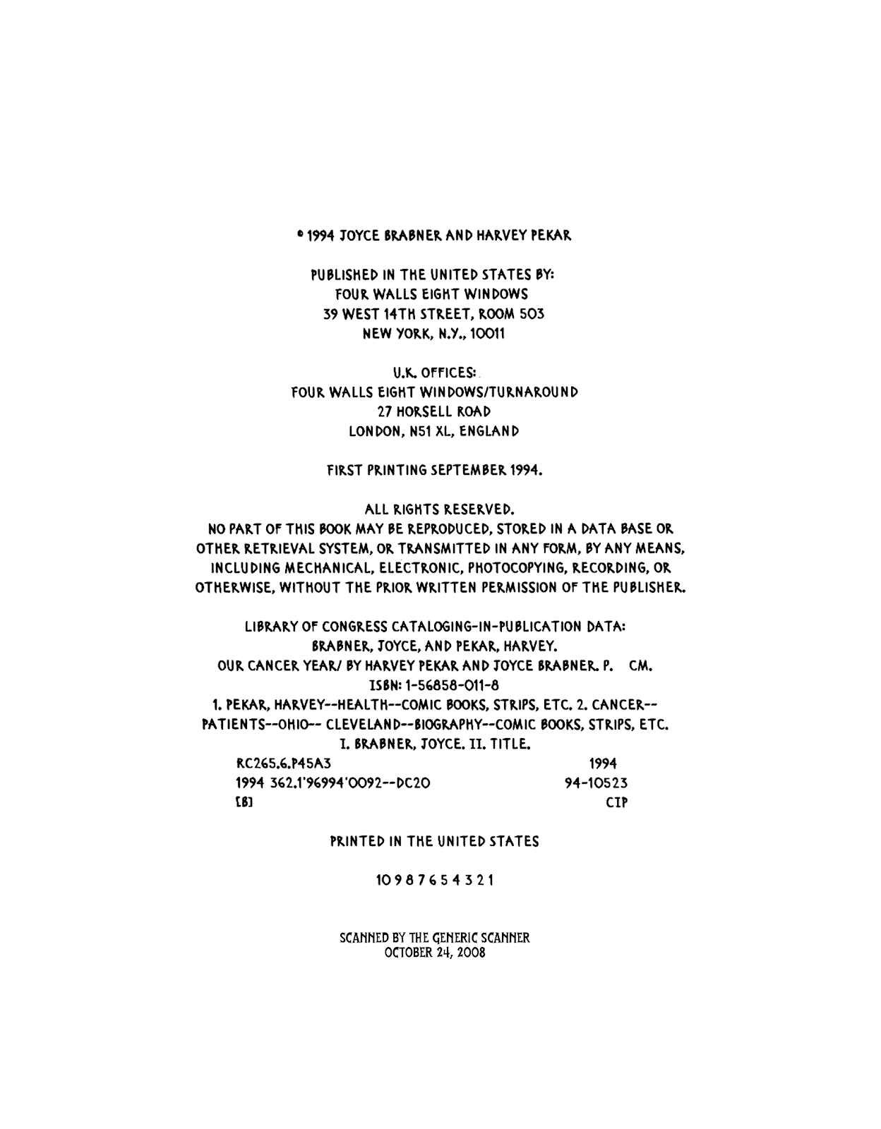 Read online Our Cancer Year comic - Issue # TPB (Part 1)