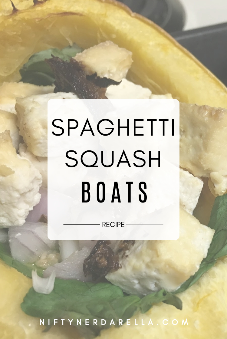 Spaghetti Squash Boats with Spinach, Tofu & Porcini Mushroom Butter ...