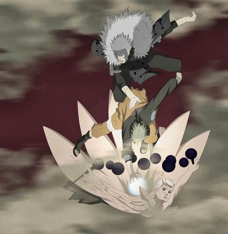 Photo anime: Tobirama and Naruto vs Juubito