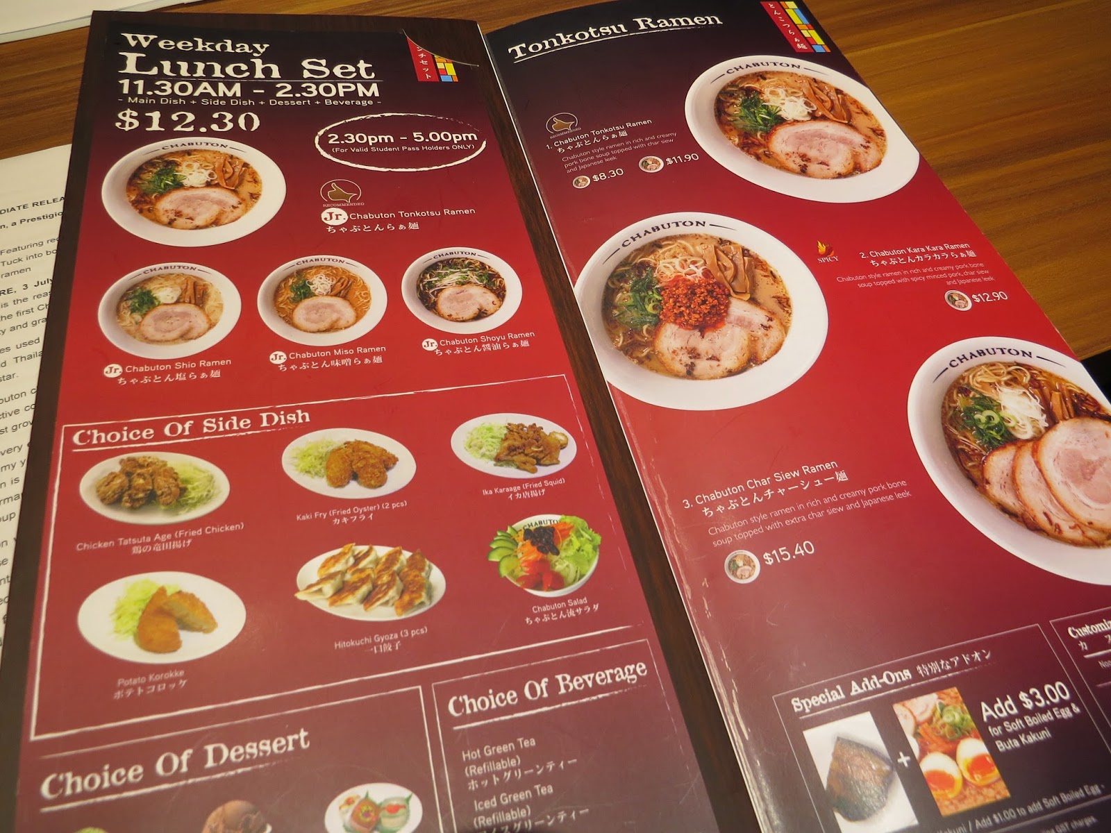 Chabuton Ramen Open Its First Outlet in Singapore! | JACQSOWHAT: Food ...