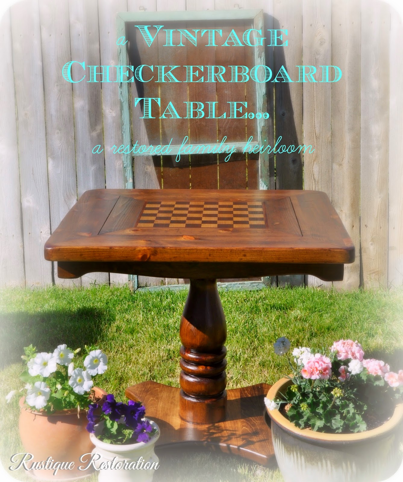 Rustique Restoration: A Vintage Checkerboard Table