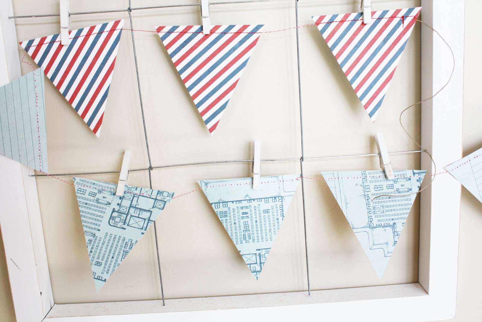 Hobble Creek Designs: red, white and blue striped paper flag garland ...