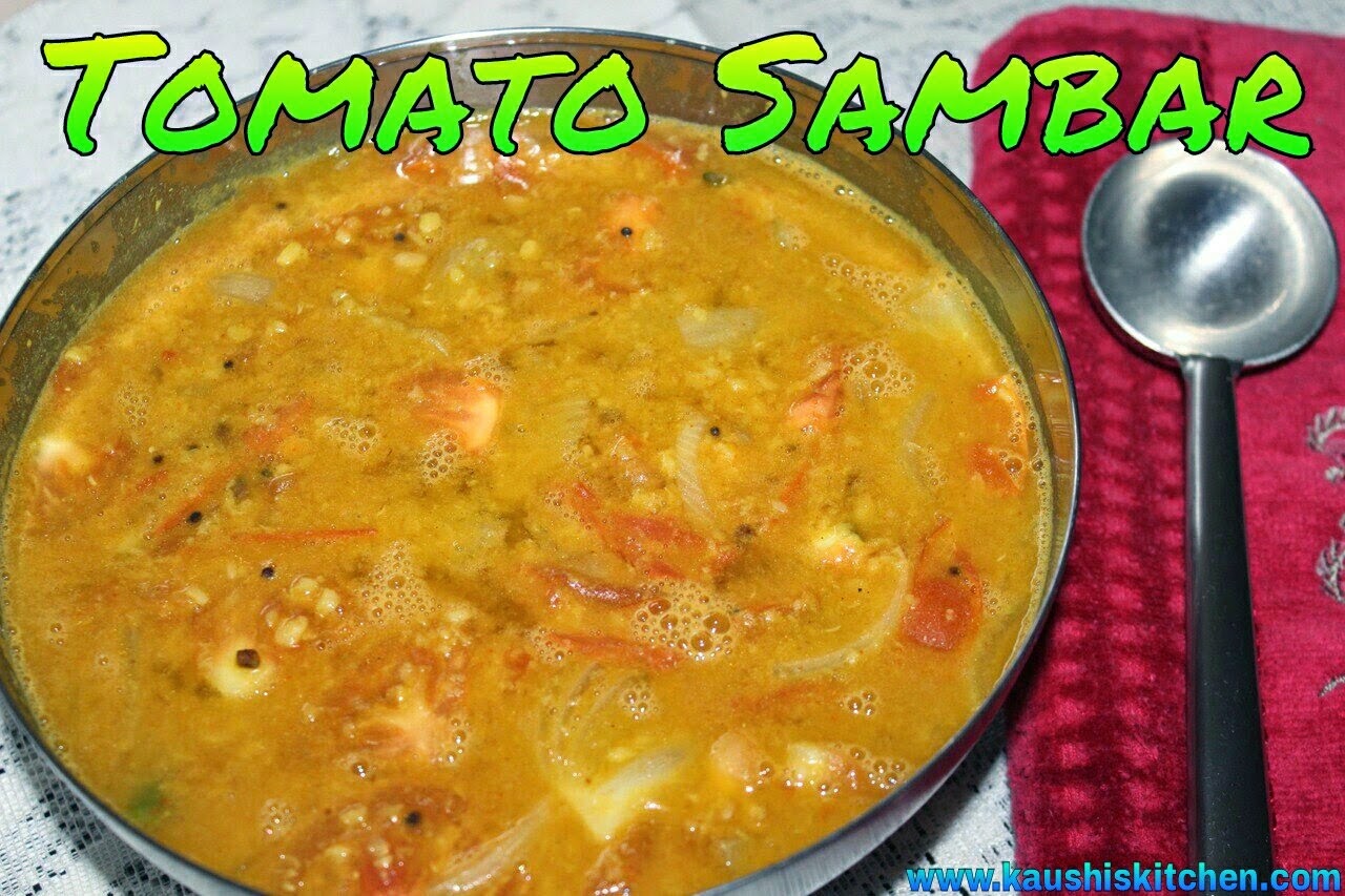 TOMATO SAMBAR / THAKKALI SAMBAR - WITH MOONGDHAL