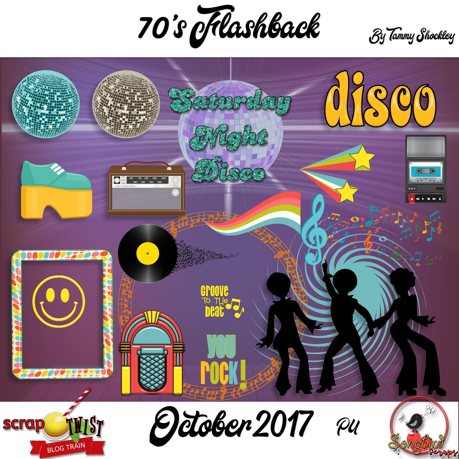 Scrap Twist Blog Train - 70's Flashback