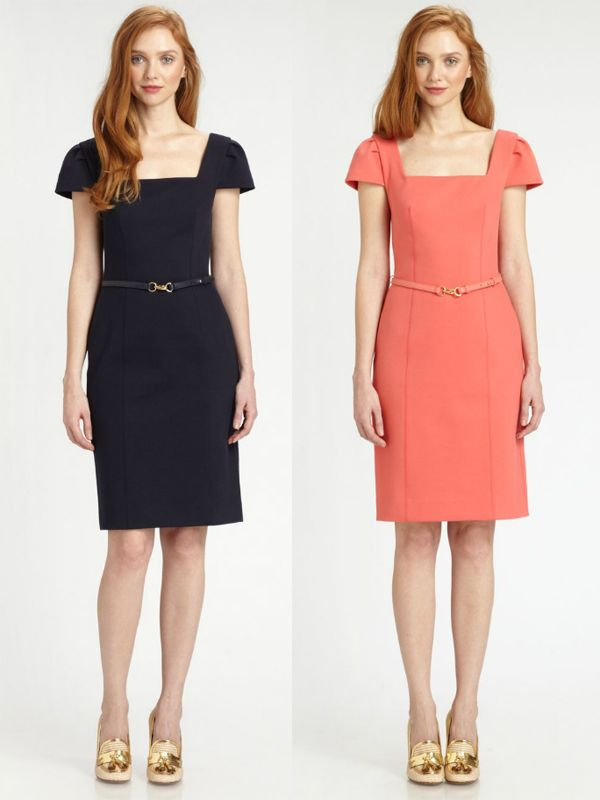 All Navy (Featuring Tory Burch Heather Belted Sheath Dress) - Elle Blogs