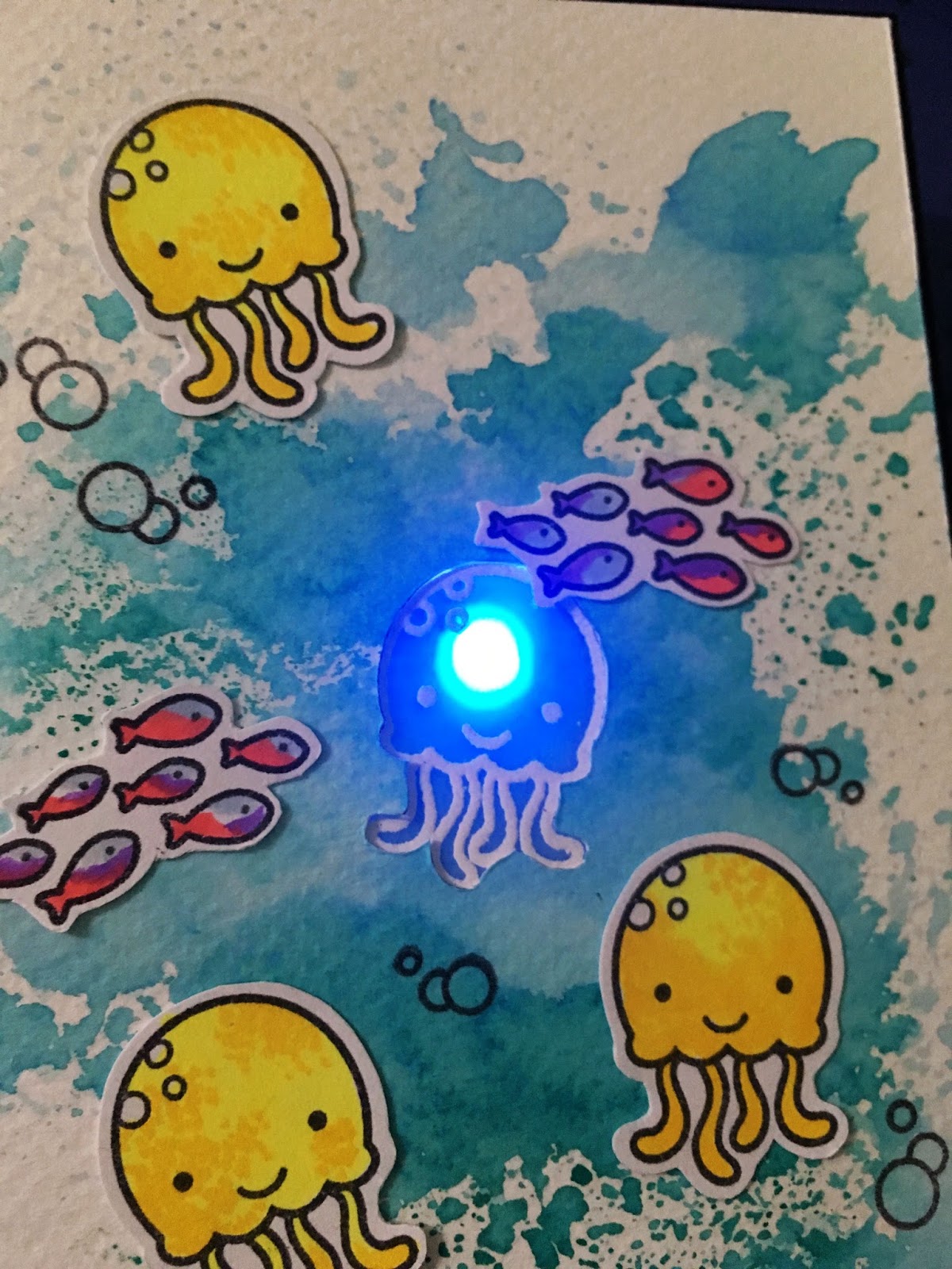 Wei Wei's Crafting Garden: Light up jellyfish card for Stamping For ...