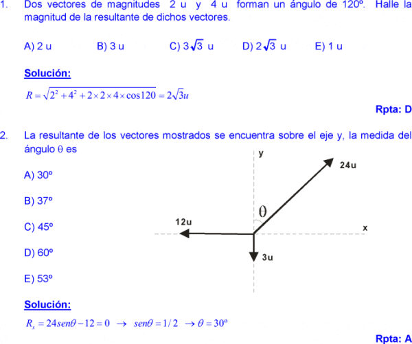 EJERCICIOS DE VECTORES RESUELTOS PDF