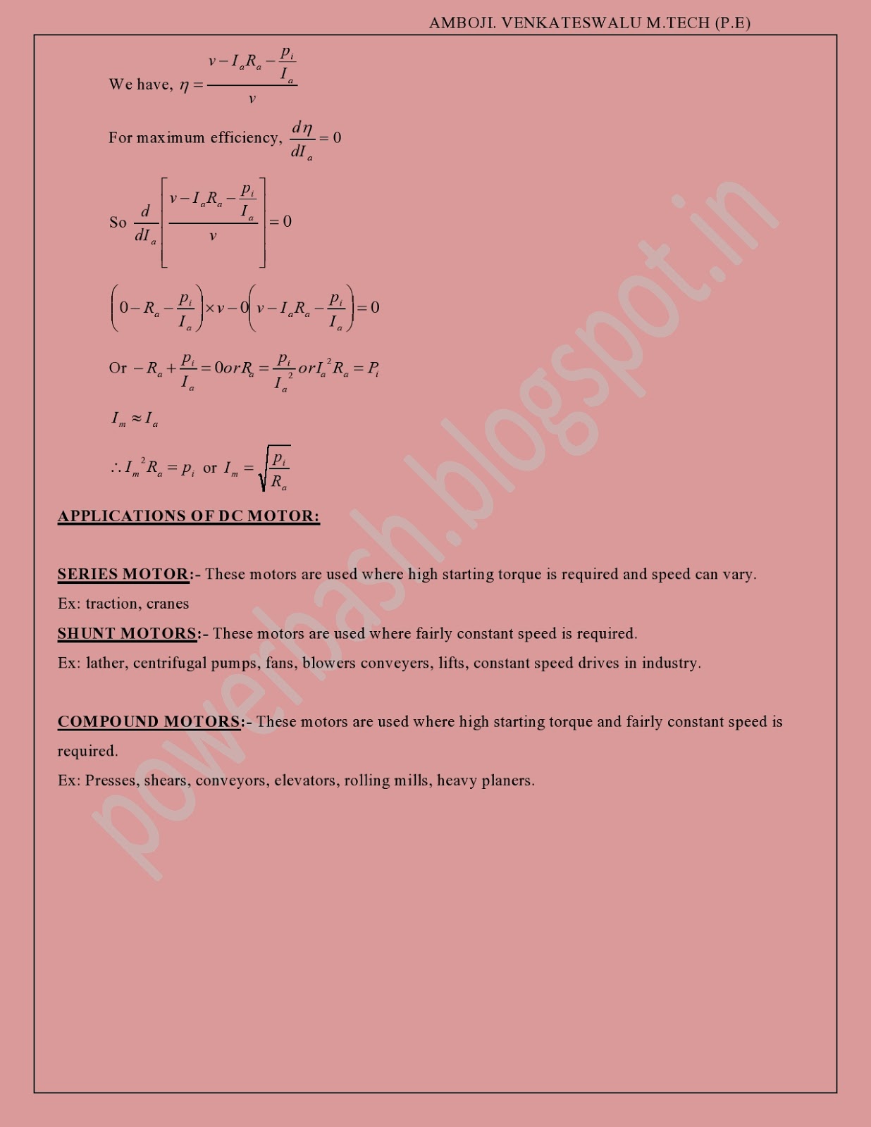 DC MOTORS :PRINCIPLE,OPERATION,BACK EMF EQUATION,CHARACTERISTICS ...