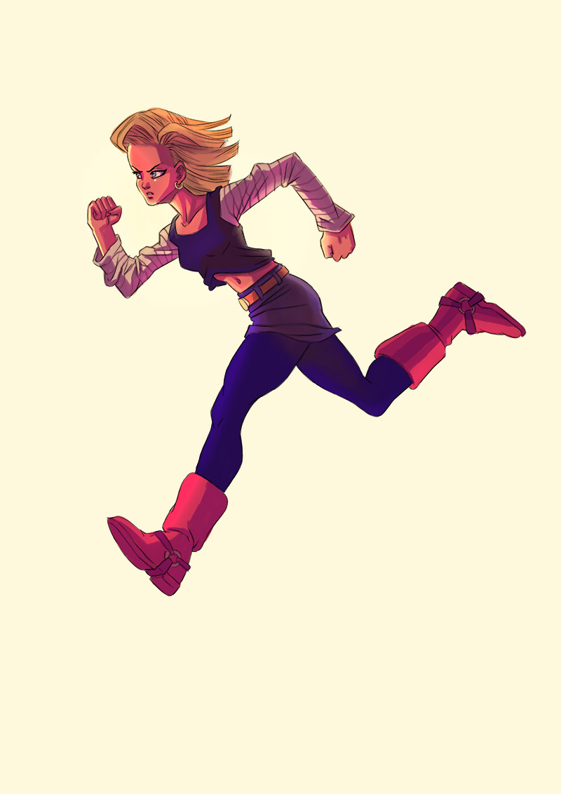Let's Storyboard: Dragon Ball's Android 18 Sketch + Step by Step