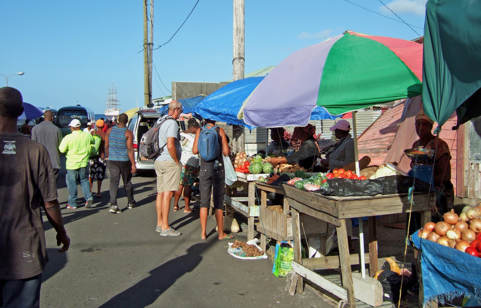 Exploring the World in 'Blue Velvet of Sark': Portsmouth market Dominica