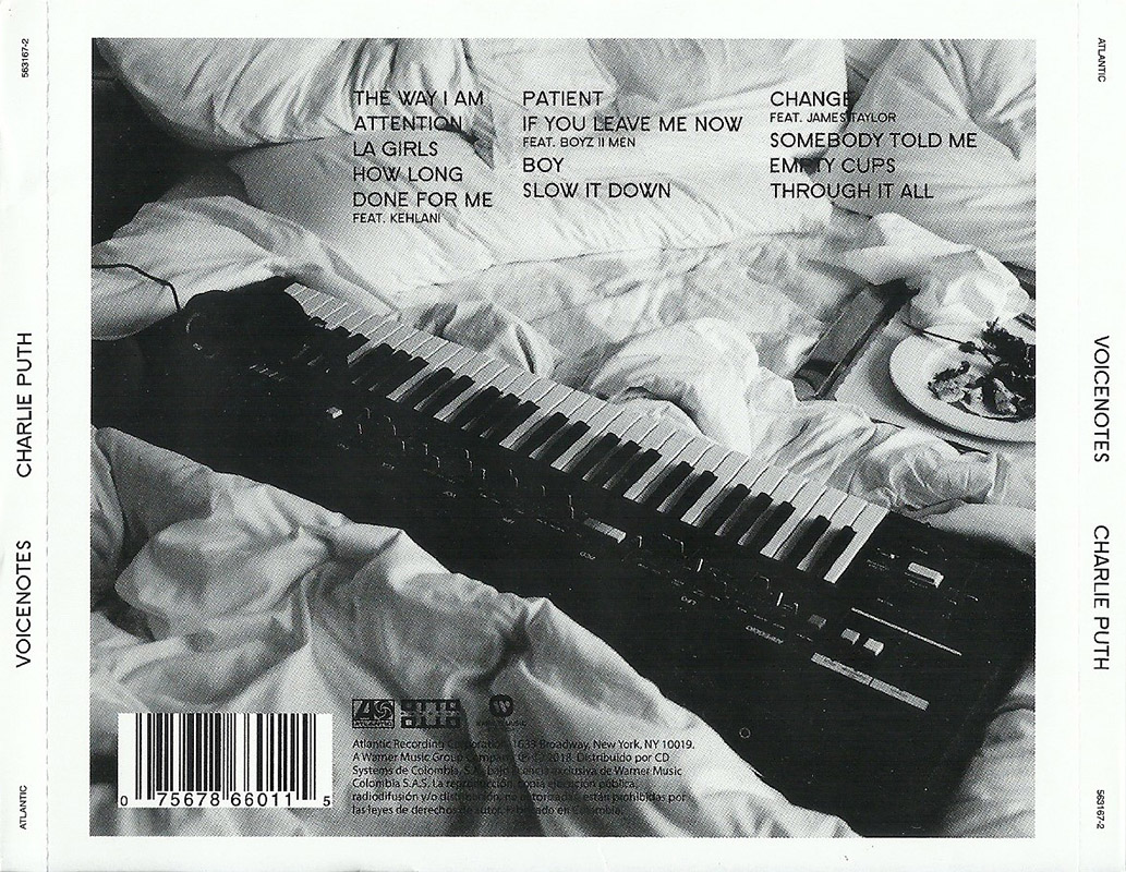 Encarte: Charlie Puth - Voicenotes - Encartes Pop