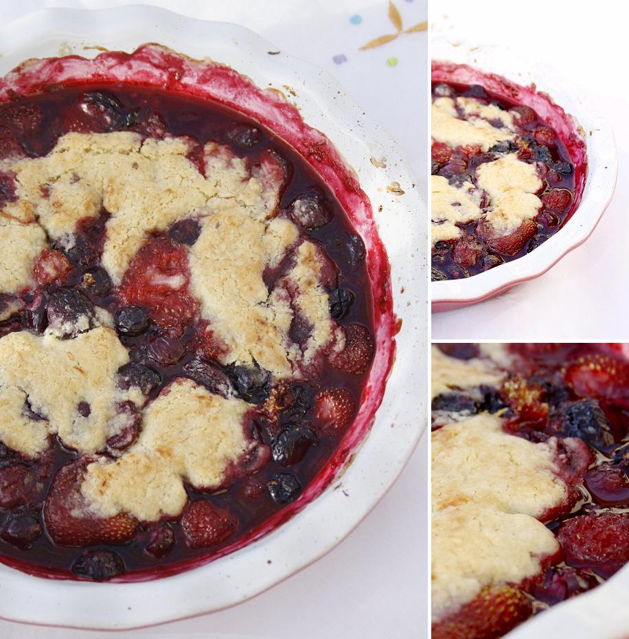 Verveine Pêche: Cobbler aux fruits rouges