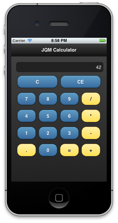 Converting The Jquery Mobile Calculator To Phonegap Ios Version