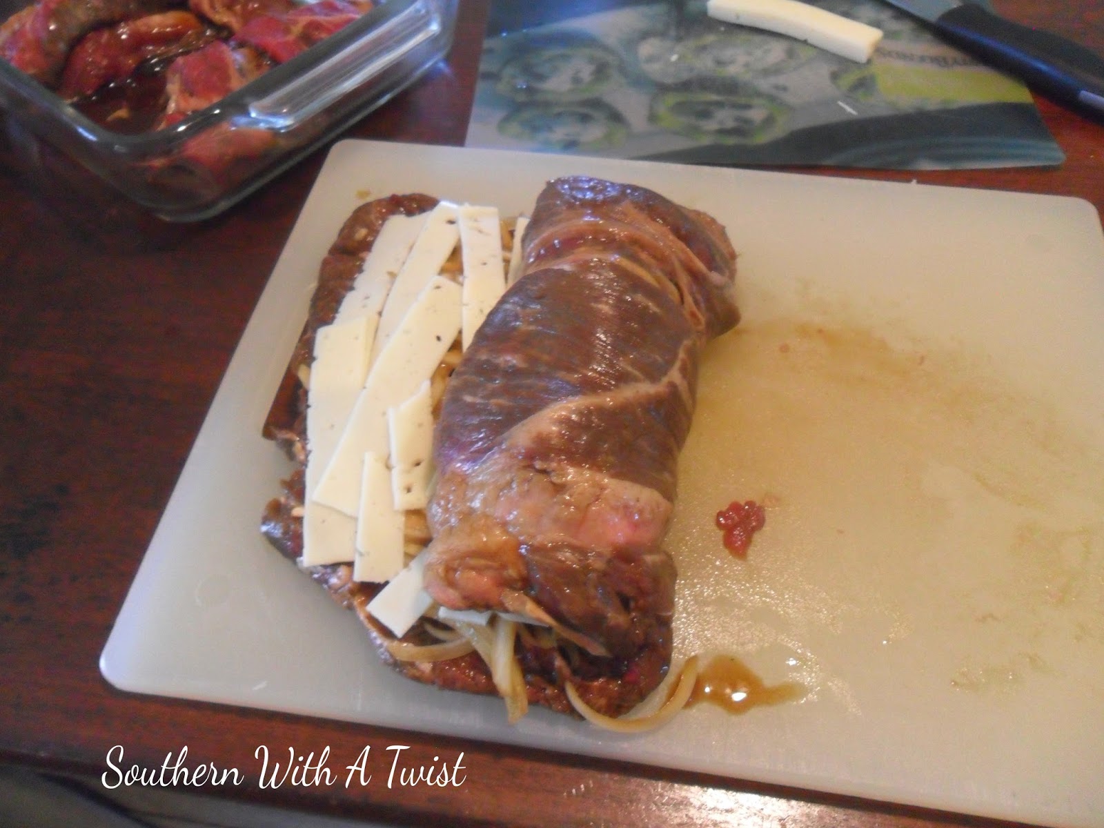 Southern With A Twist: Stuffed Flank Steak Rolls