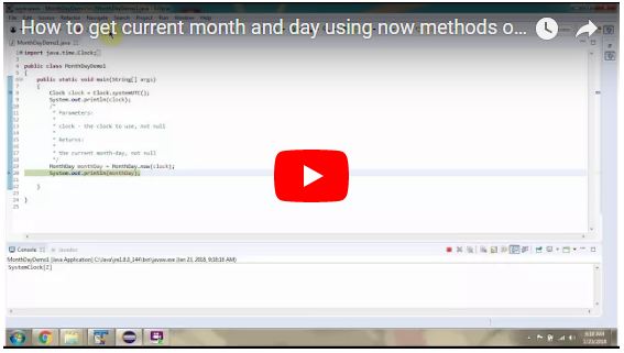JAVA EE How To Get Current Month And Day Using Now Methods Of MonthDay Class Java 8 Date And Time JAVA EE How To Get Current Month And Day Using Now Methods Of MonthDay Class Java 8 Date And Time