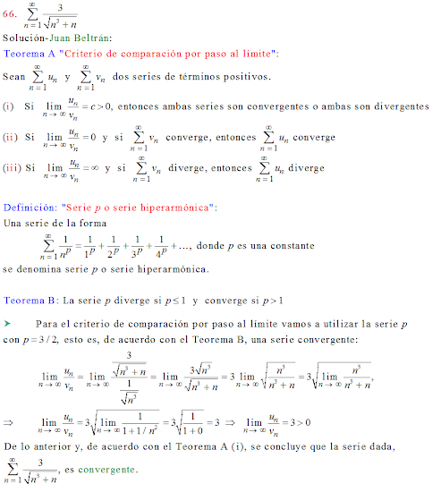 Cálculo21: Criterio de comparación por paso al límite para determinar ...