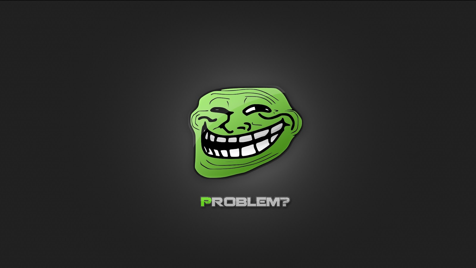 Smiling Green Trollface Desktop Wallpaper