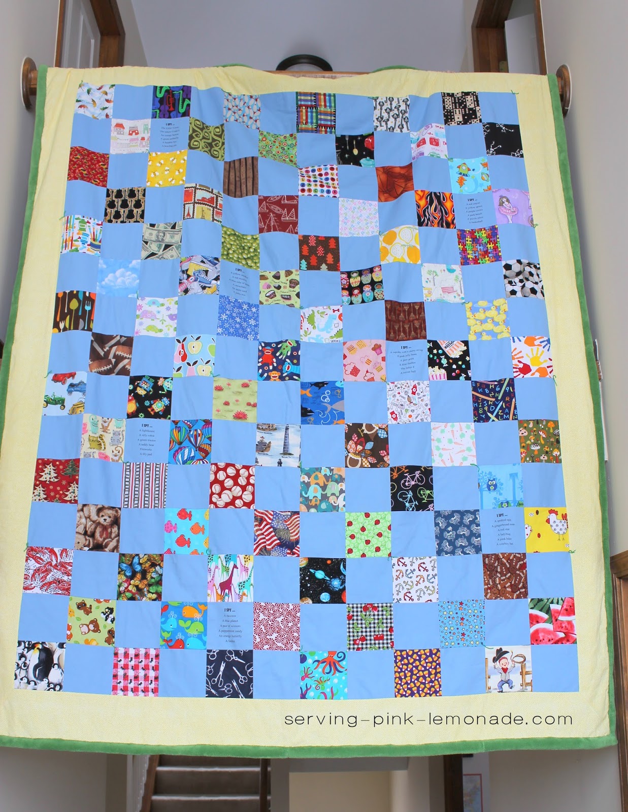 Serving Pink Lemonade: I Spy Quilt (with ink jet printed squares)