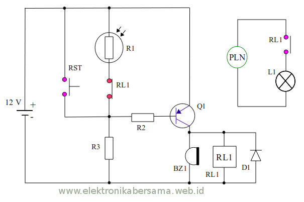 Rangkaian LDR Anti Maling Gelap ON-Holding | Elektronika Bersama Rangkaian LDR Anti Maling Gelap ON-Holding | Elektronika Bersama