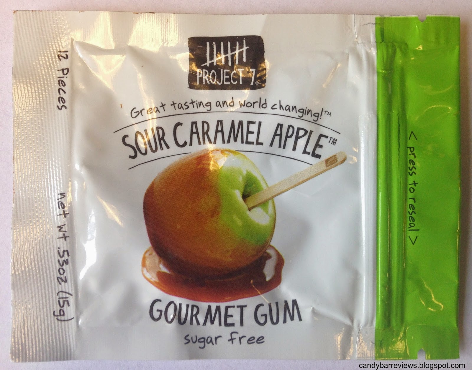 Candy Bar Reviews: Project 7 Sour Caramel Apple Gourmet Gum