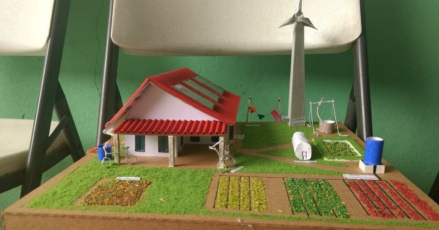 Creación del huerto : MAQUETA DE UNA CASA ECOLÓGICA