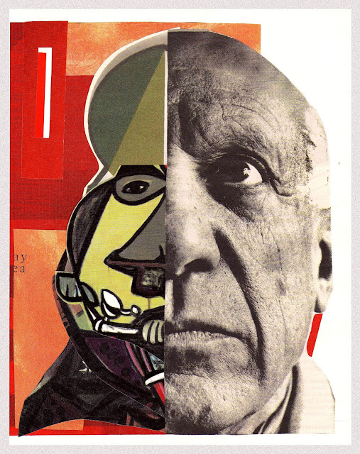 Javier Cuberos Xubero: "Picasso" - collage sobre papel