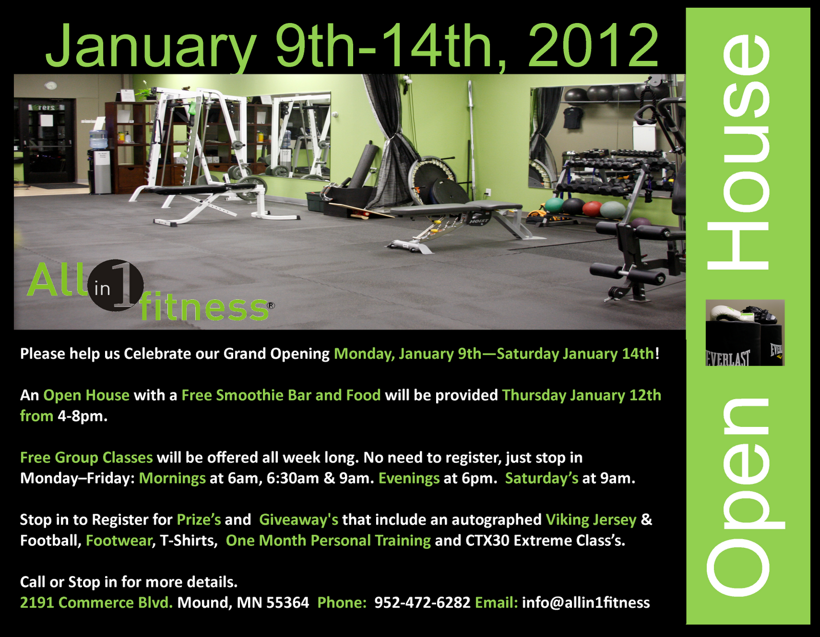 One Girl Ideas: All in 1 fitness Open House 1/9/12-1-14/12