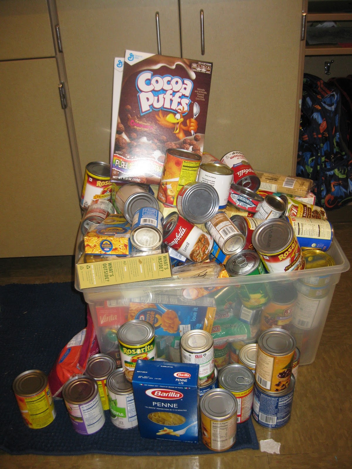 Mrs. Eide's Kindergarten Class: Over 100 canned/boxed food items!