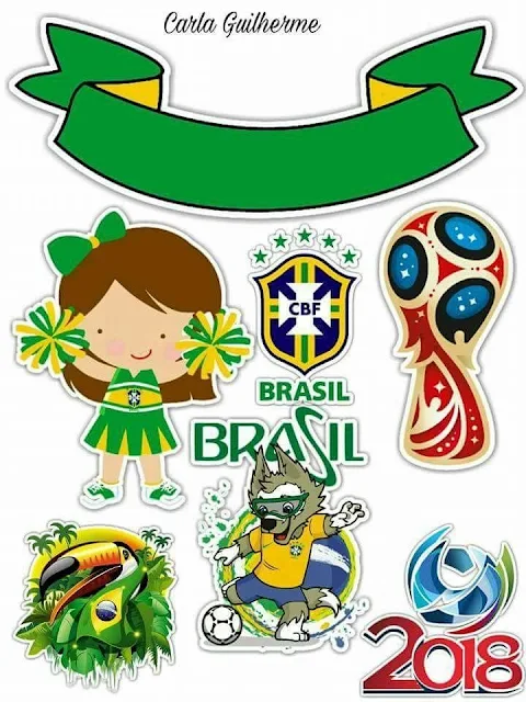 Brazil Soccer World Cup Free Printable Cake Toppers. - Oh My Fiesta! in ...