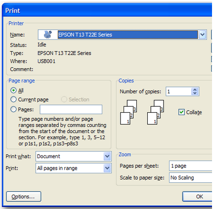 Cara mengeprint atau mencetak file dokumen