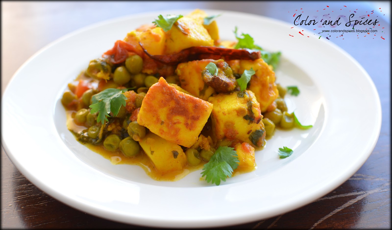 Color and Spices: Matar paneer
